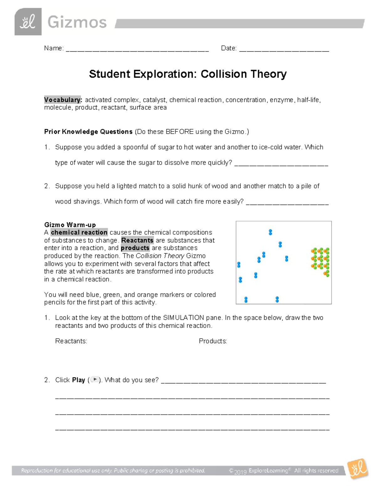 Collision Theory SE: Exploring Reactants, Products, and Reaction Rates ...