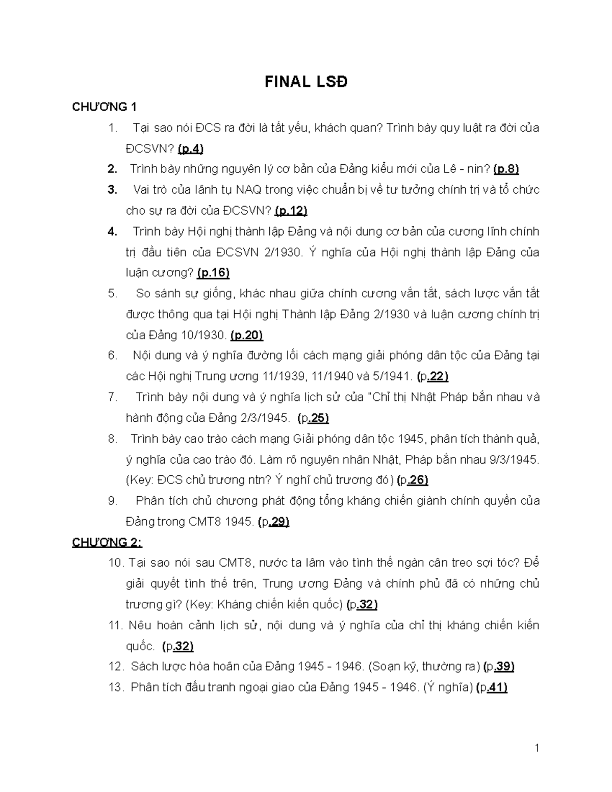 LSĐ-Final - Summary Giáo trình Lịch sử Đảng Cộng sản Việt Nam (Dành cho ...