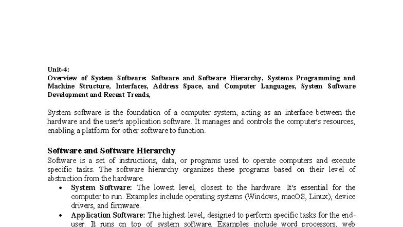 Unit 4: Comprehensive Notes on System Software & Programming Concepts ...