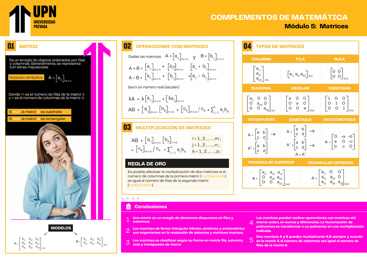 MATH.1001 - Complementos de Matemática: Módulo 5 sobre Matrices - Studocu