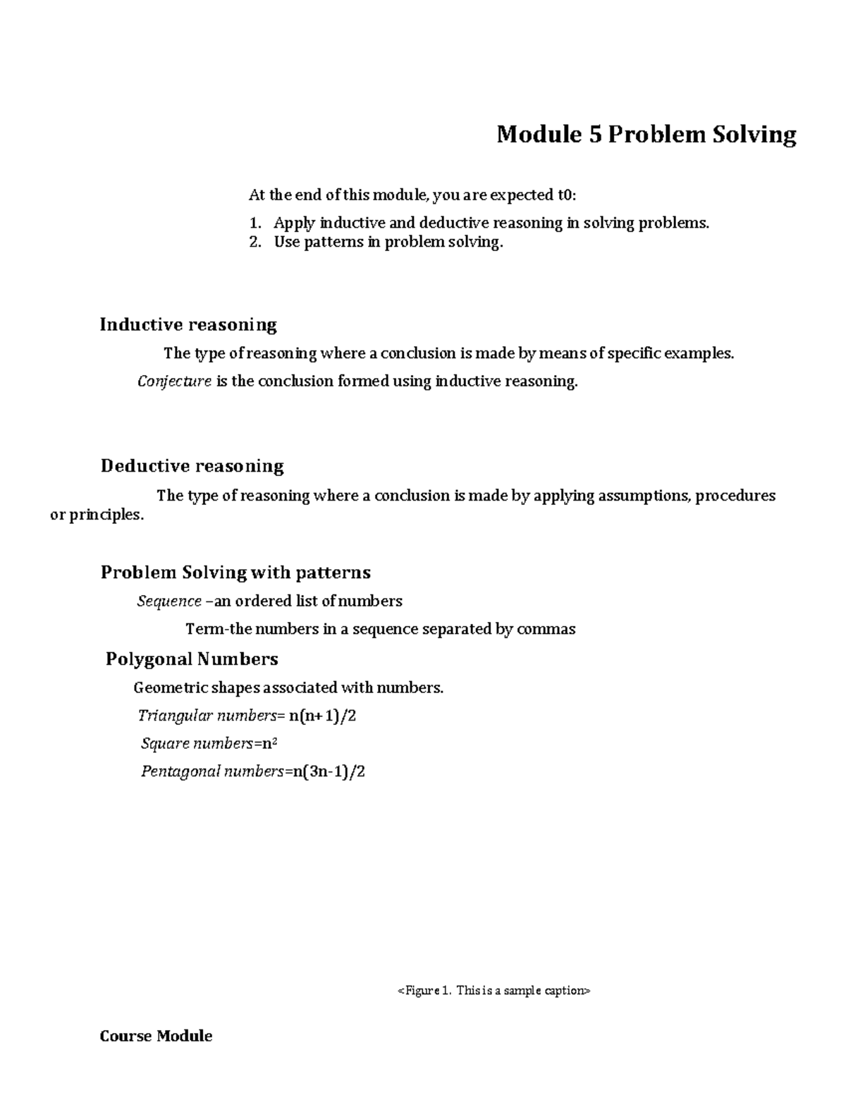 W6-7 Module 005 Problem Solving - Course Module Module 5 Problem Solving At the end of this ...