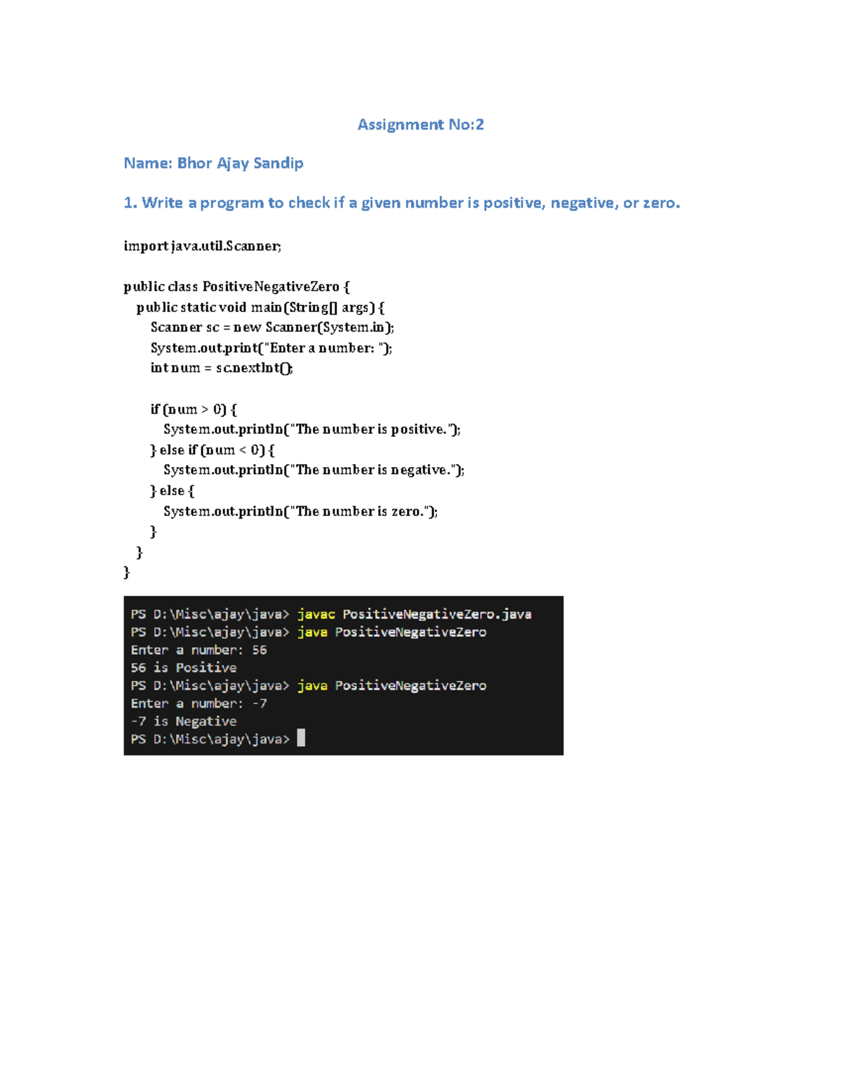 Assignment No: 2 - Programming Basics and Simple Algorithms - Studocu