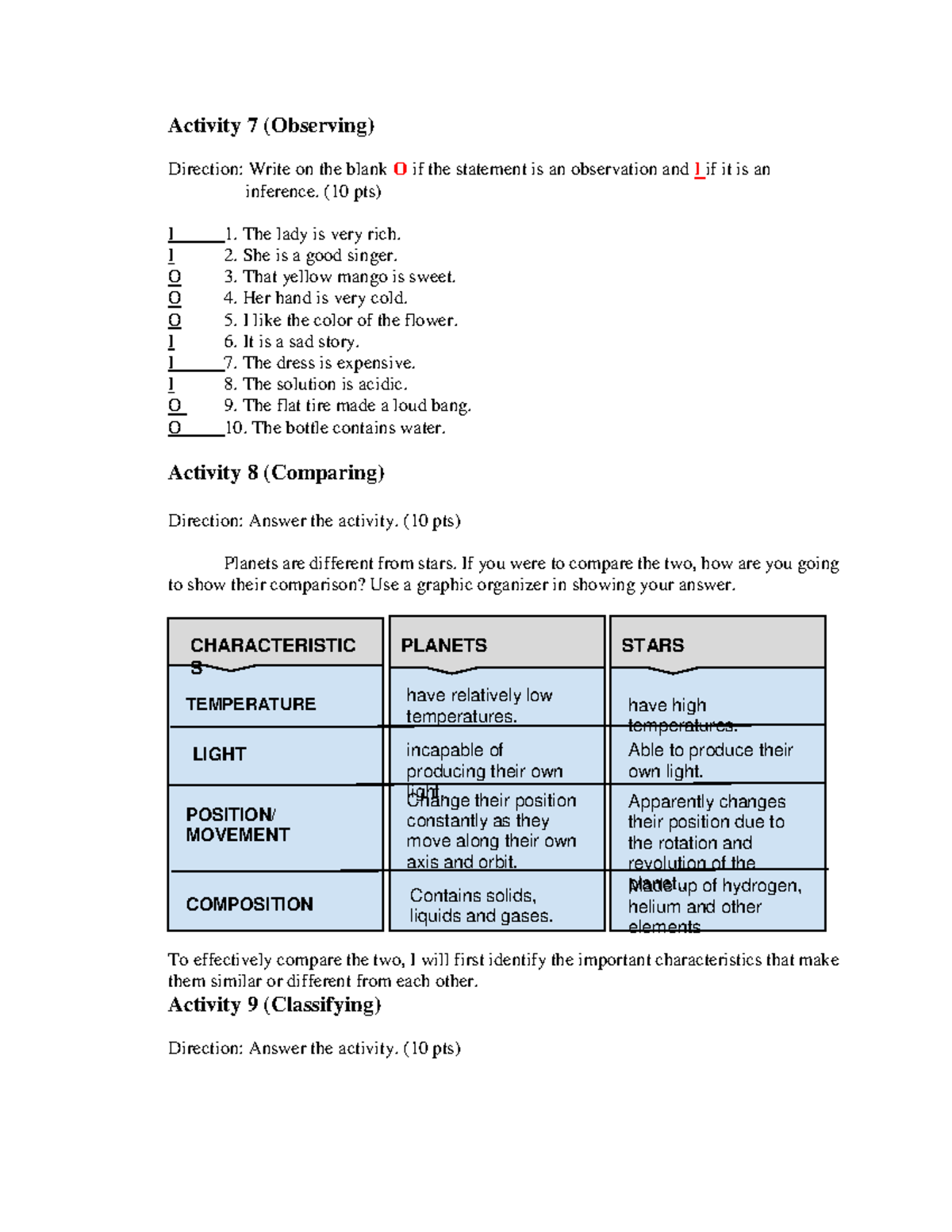 Understanding Science Processes: Observing, Comparing, Classifying ...