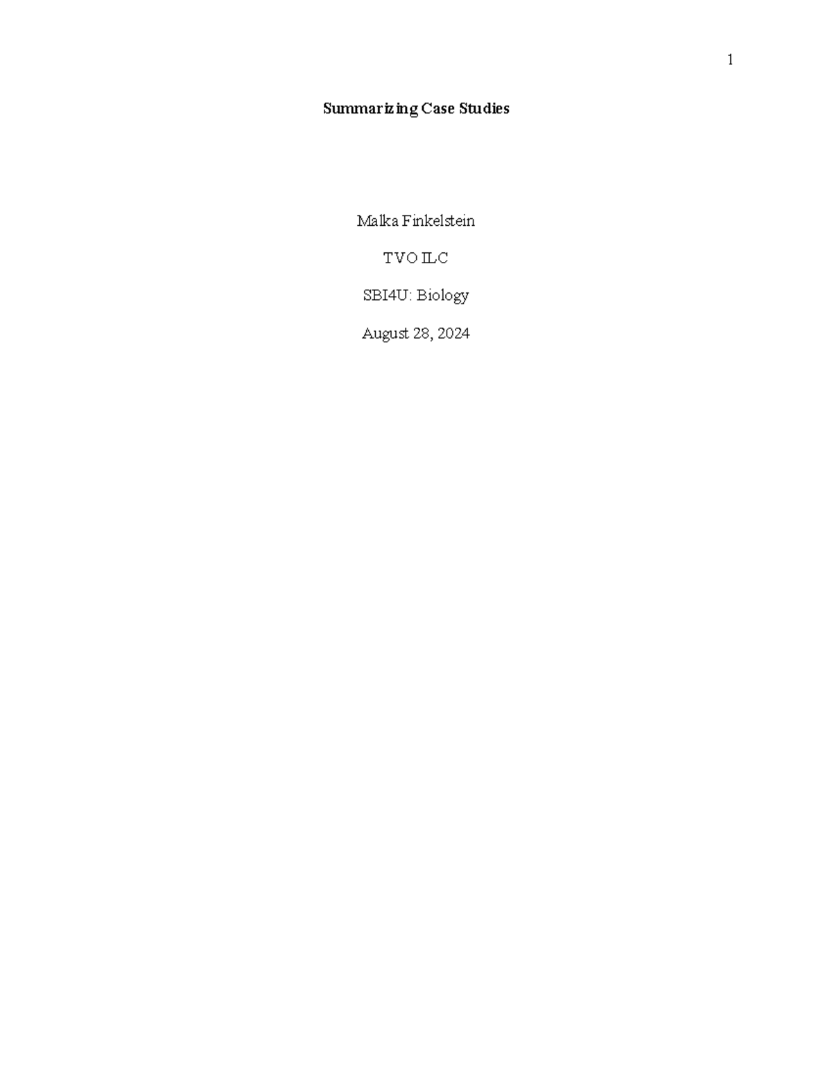 SBI4U Case Studies Summary: Meal Macromolecules & Metabolic Reactions ...