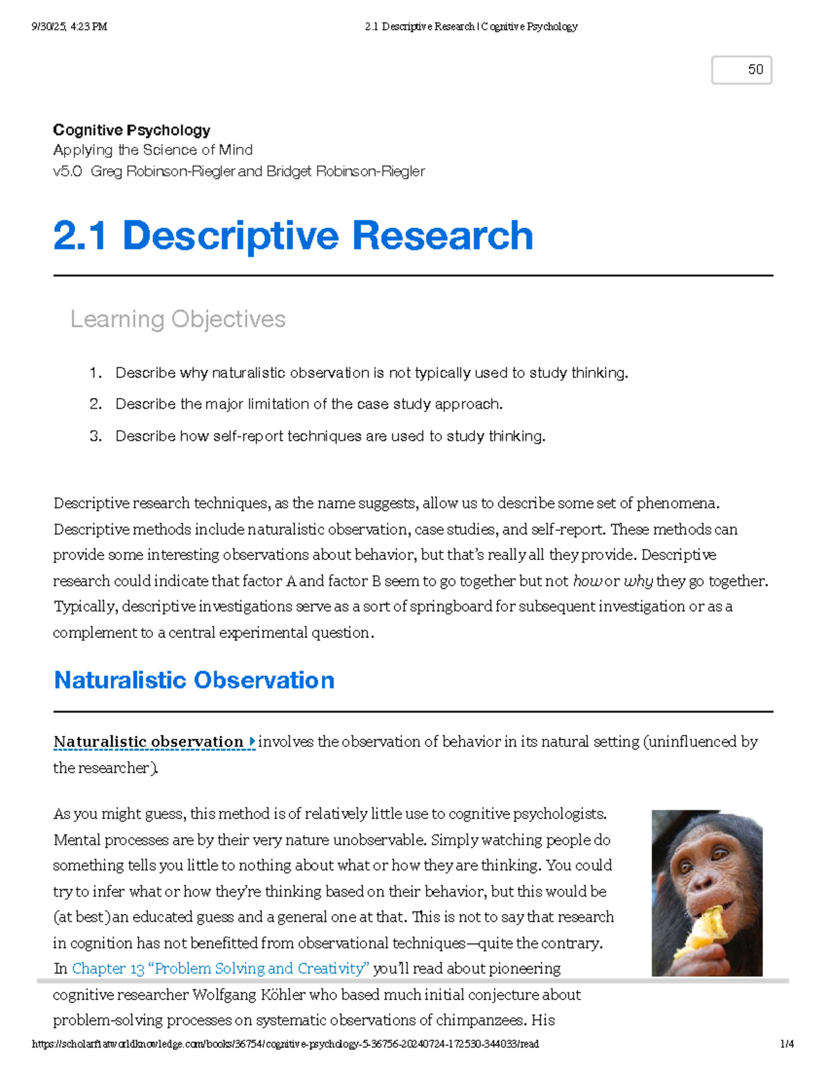 Descriptive Research Techniques in Cognitive Psychology (PSY 101) - Studocu