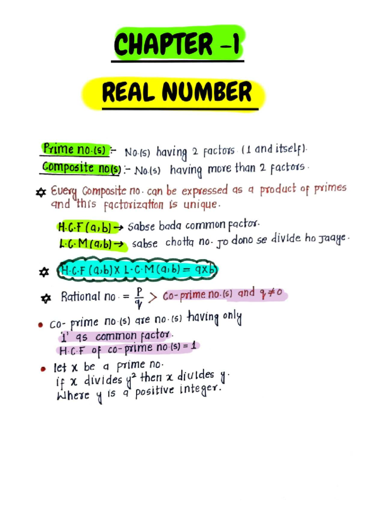 CHAPTER REAL NUMBER: Prime & Composite Numbers, HCF, LCM, and More ...