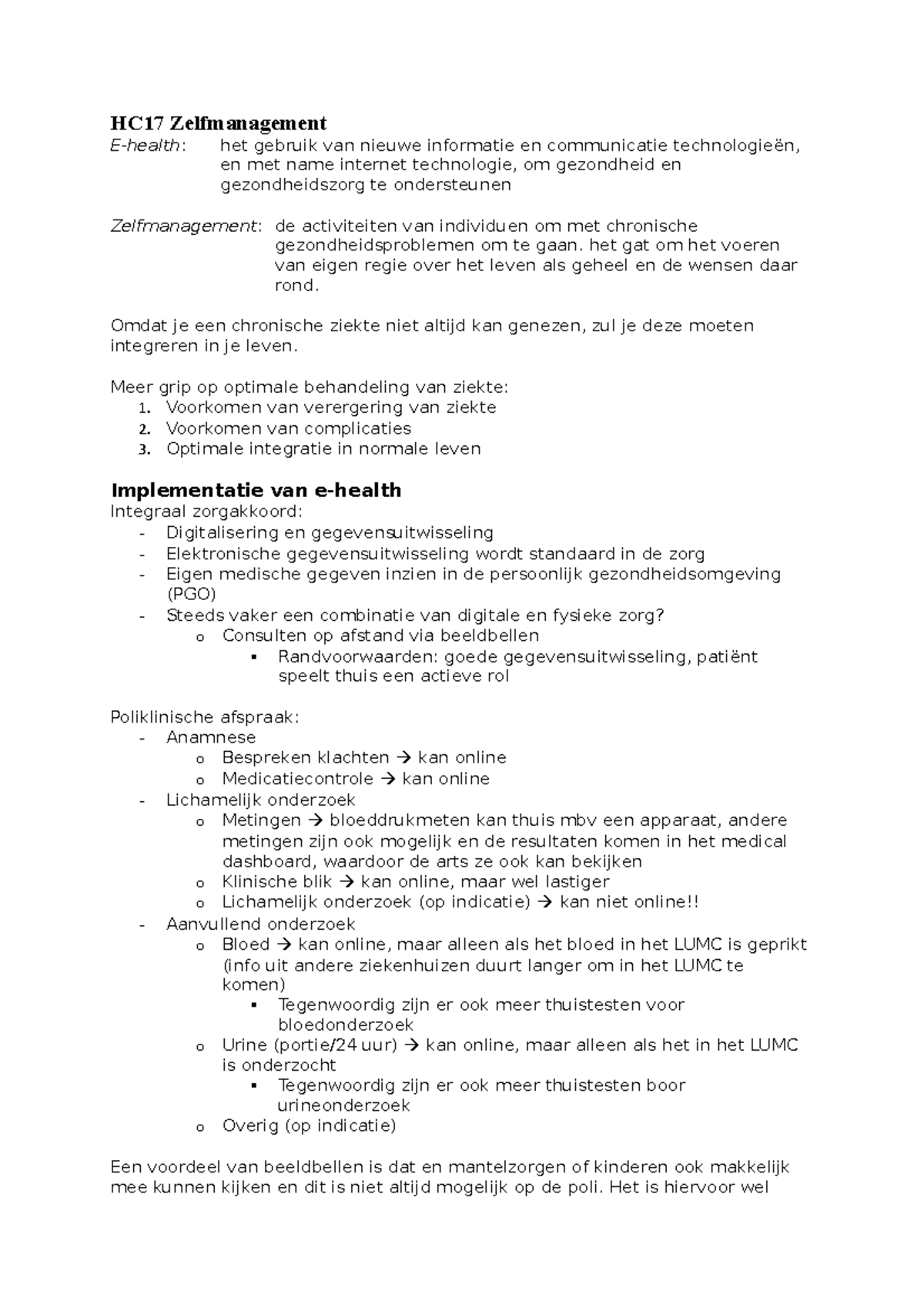 HC17 Zelfmanagement - HC17 Zelfmanagement E-health: het gebruik van ...