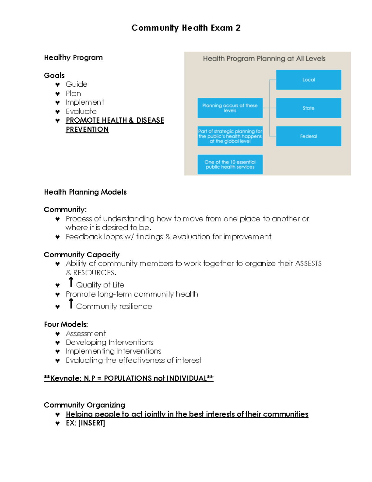 Community Health Exam 2 - Healthy Program Goals © Guide © Plan ...