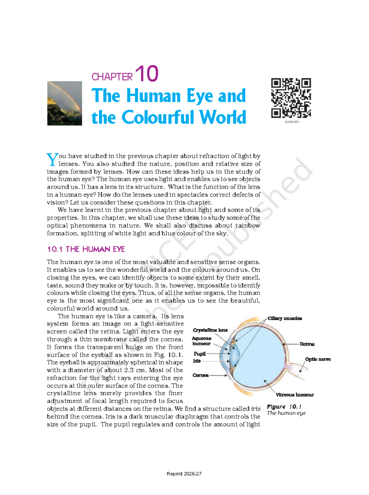 JESC110 - Chapter 10: The Human Eye and Optical Phenomena - Studocu