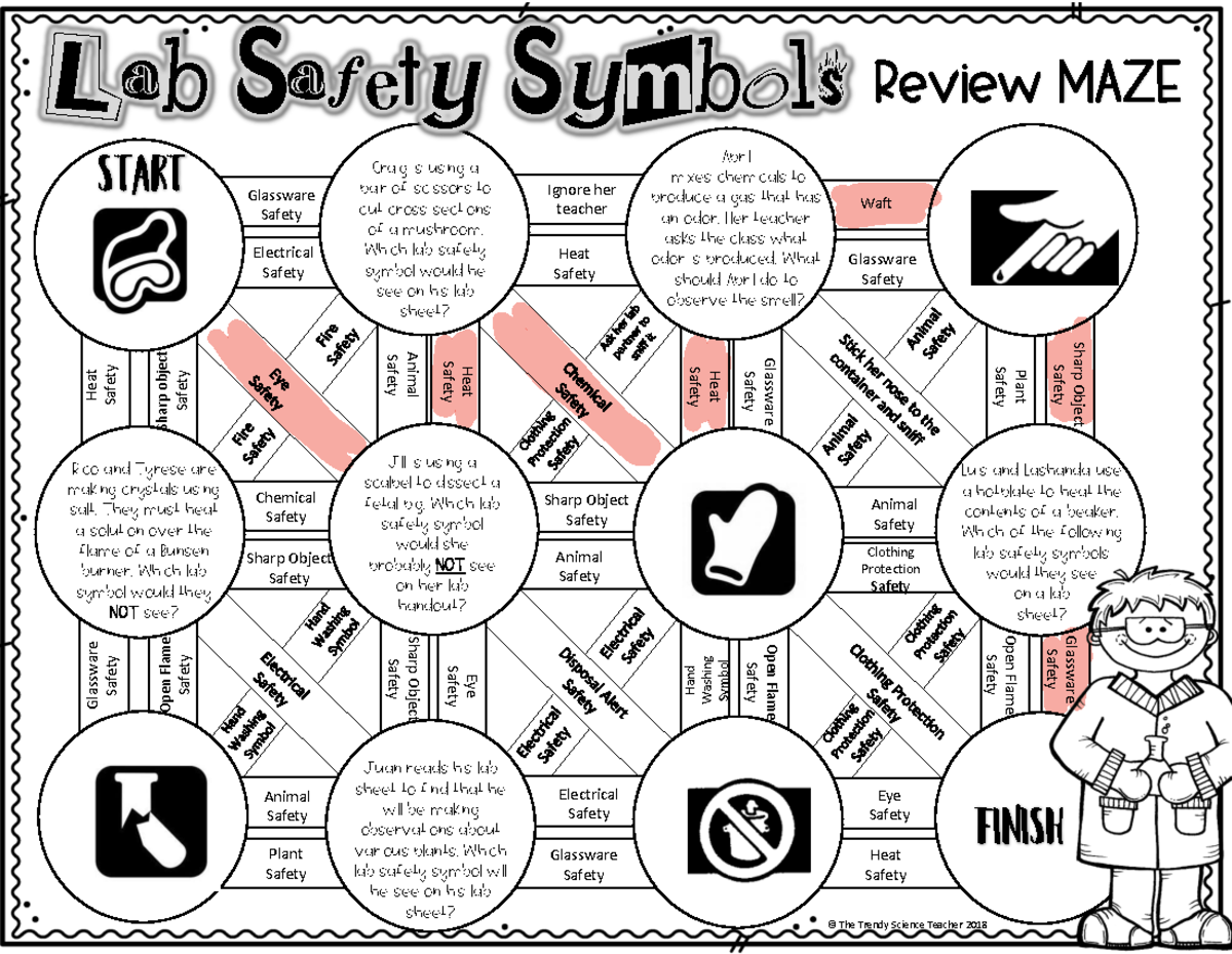 Lab Safety Symbols Review Maze Activity for Science Class - Studocu
