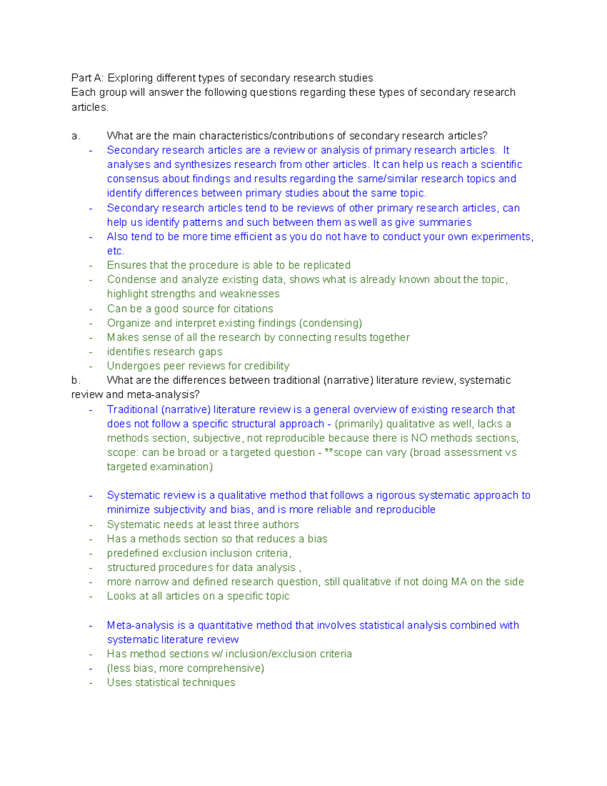 Lifesci 2A03 - TUT2 - G3: Secondary & Primary Research Study Insights ...