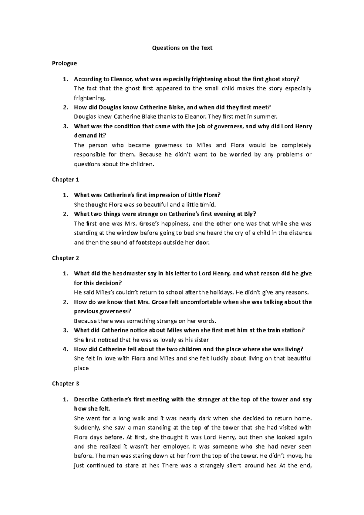 THE Ghostly Visitors - Grade: A - Questions on the Text Prologue 1 ...
