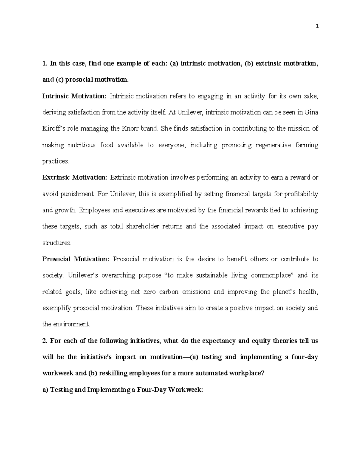 Motivational Assignment Insights (400) - Studocu