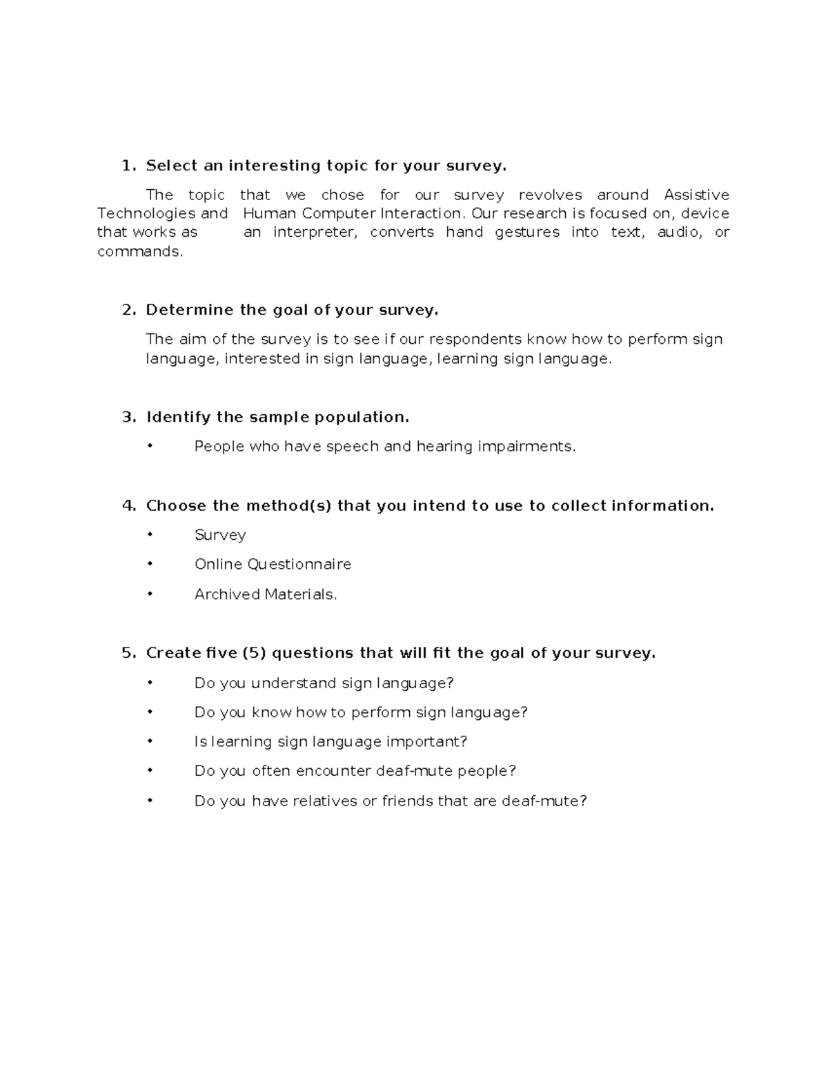 01-Activity-2 - Survey on Assistive Tech and Sign Language - Studocu