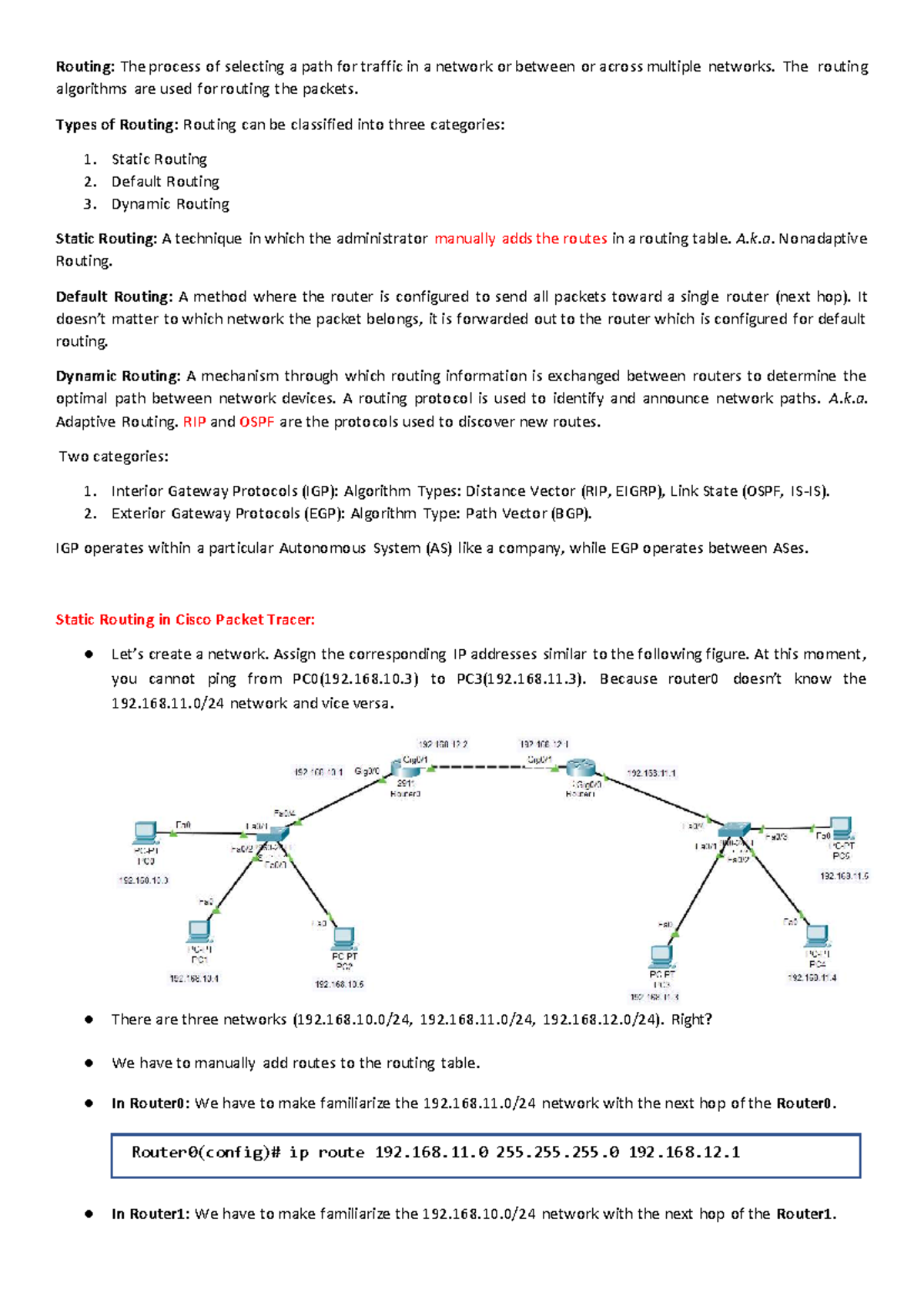 Routing Techniques and Protocols: A Comprehensive Guide (CS101) - Studocu