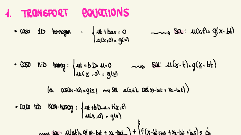 1D and 2D Transport, Heat, and Laplace Equations Solutions - Studocu