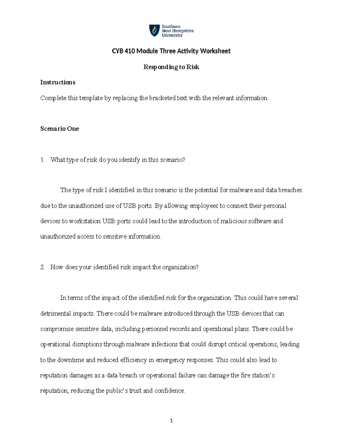 CYB 410 3-1 Activity - CYB 410 Module Three Activity Worksheet ...