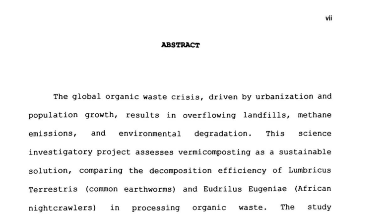 SIP: Vermicomposting Efficiency of Common Earthworms vs. Nightcrawlers ...