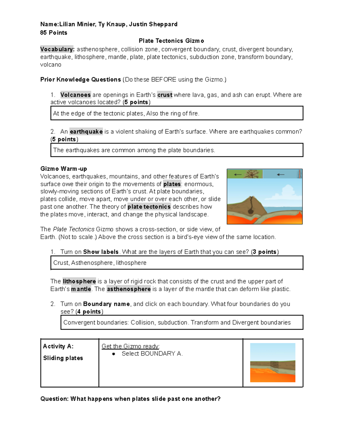 Plate Tectonics Gizmo - Study Guide & Activities - Studocu
