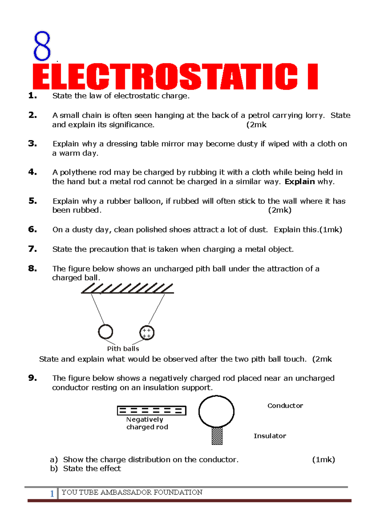 Electrostatics 1.7: Key Concepts and Explanations - Studocu