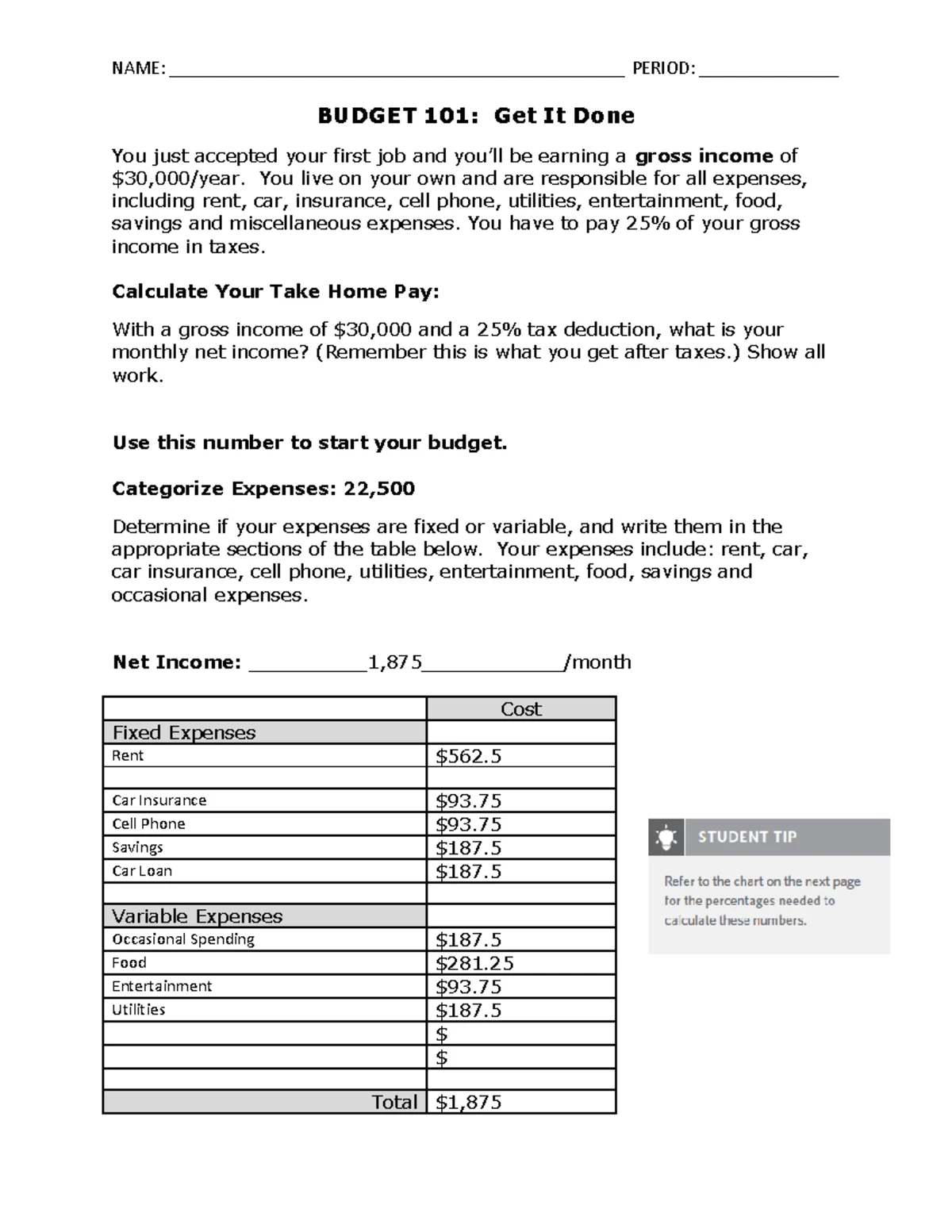 Foundations in Personal Finance: Budgeting Strategies - Lesson 5 - Studocu