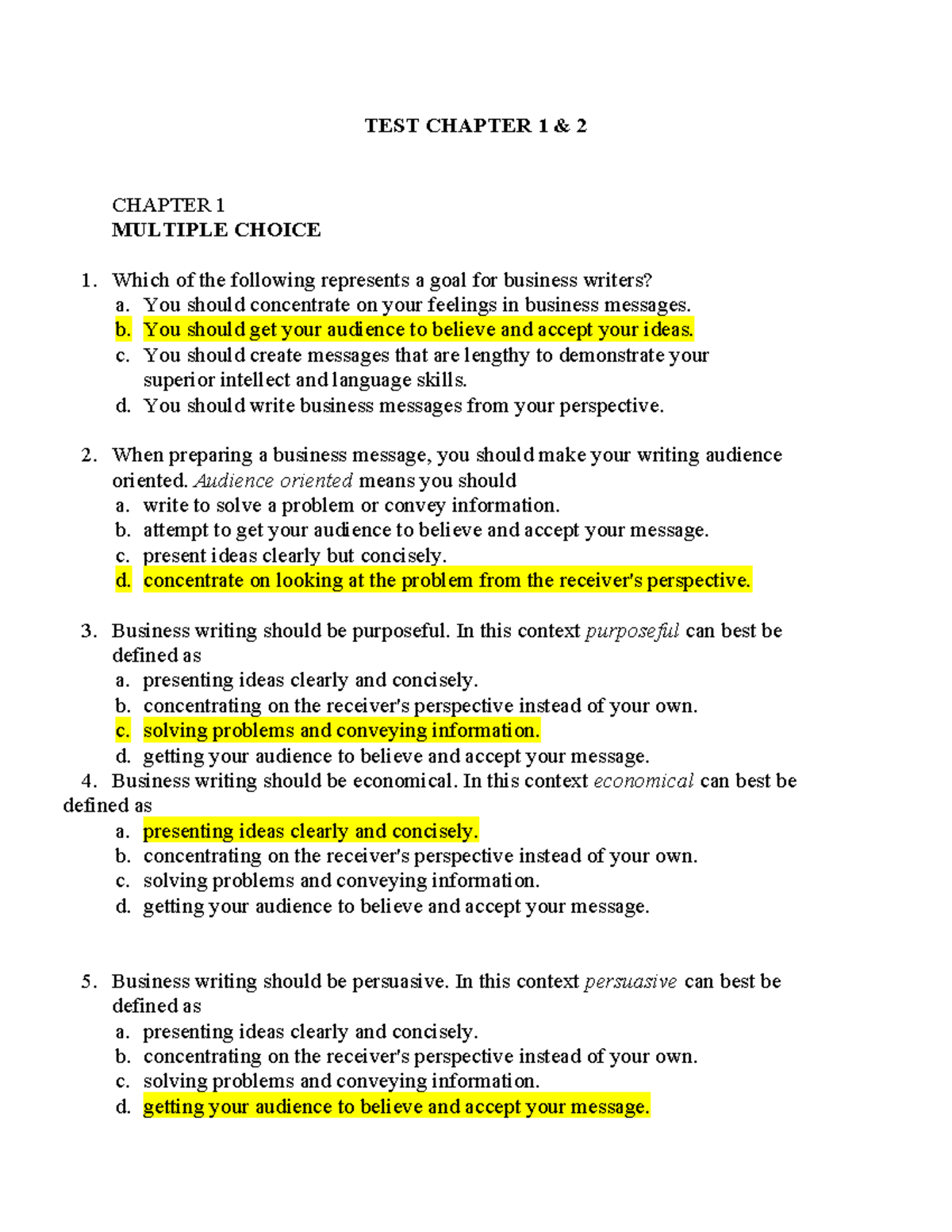 TEST Practice - Chapters 1 & 2 Review Questions and Answers - Studocu