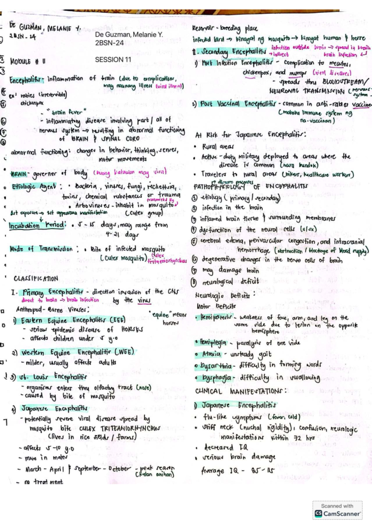 MODULE 11 SESSION 11: Encephalitis and Its Complications - Studocu