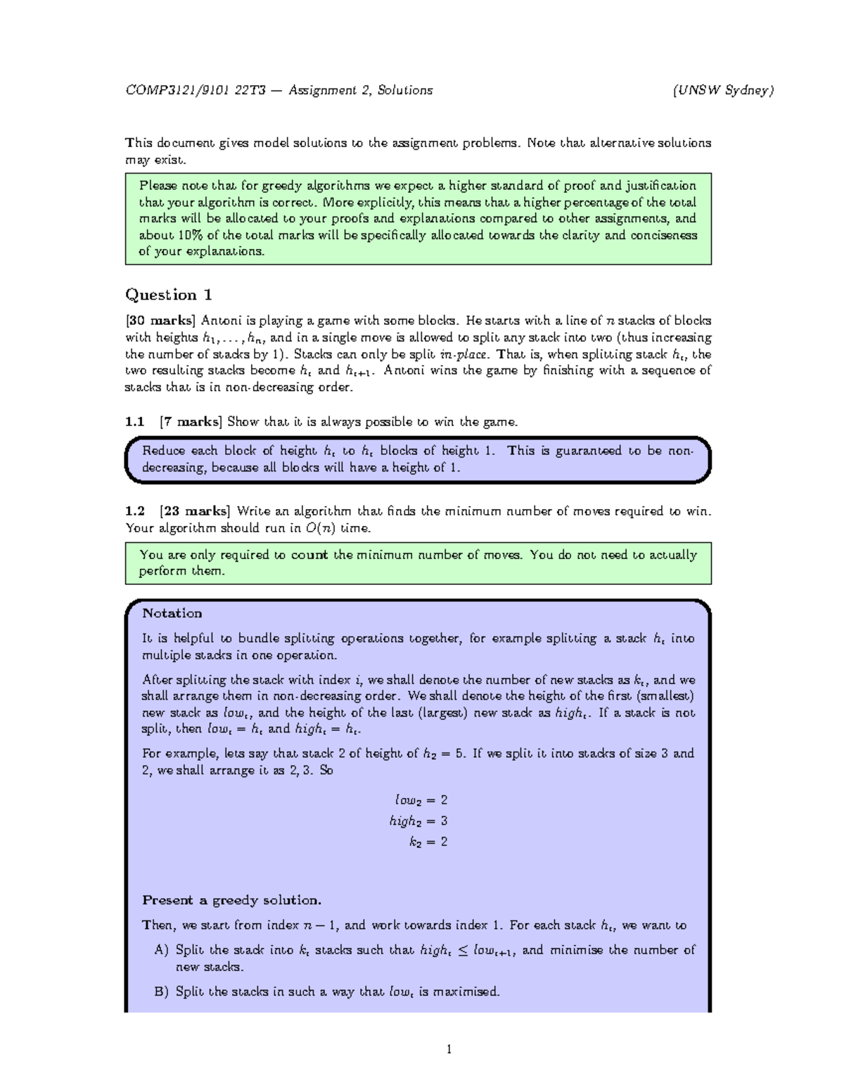 COMP3121 22T3 ASST2 Model Solutions and Explanations - Studocu