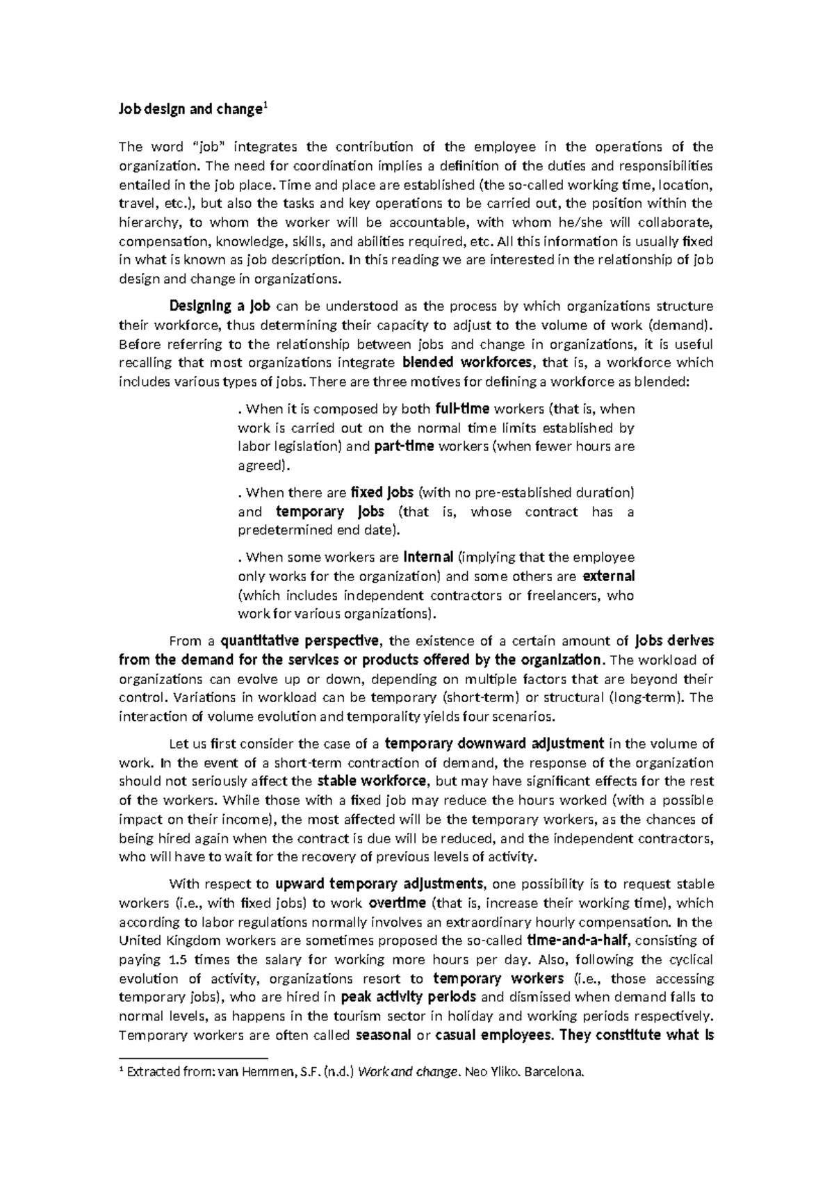 Job Design and Change: Understanding Workforce Dynamics (241120) - Studocu