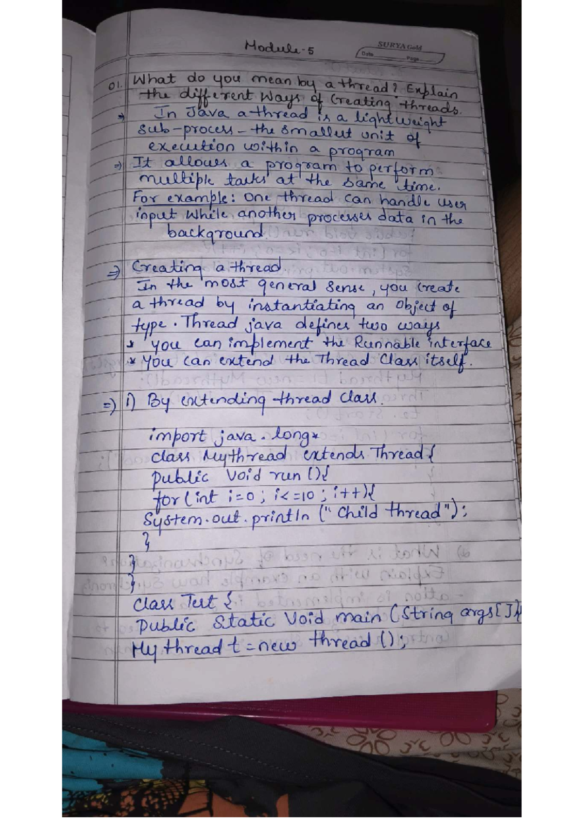 Module 5-2: Java Multithreading Concepts and Examples - Studocu