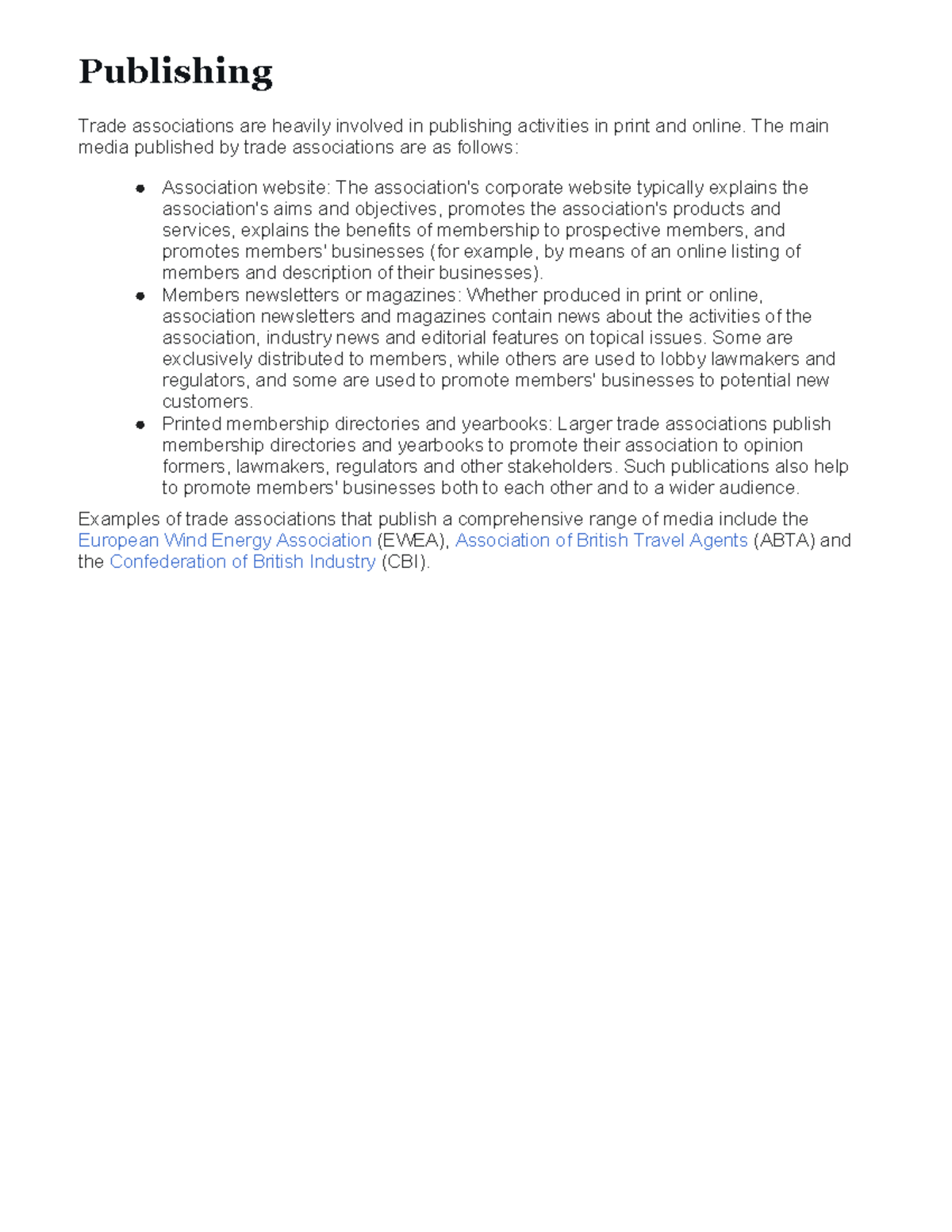 Trade Associations in Publishing: Media & Activities Overview - Studocu