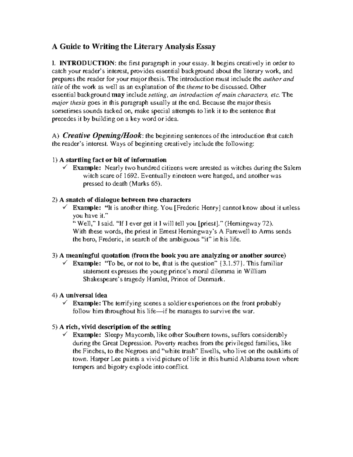 ENG 201: Literary Analysis Essay Writing Guide and Tips - Studocu