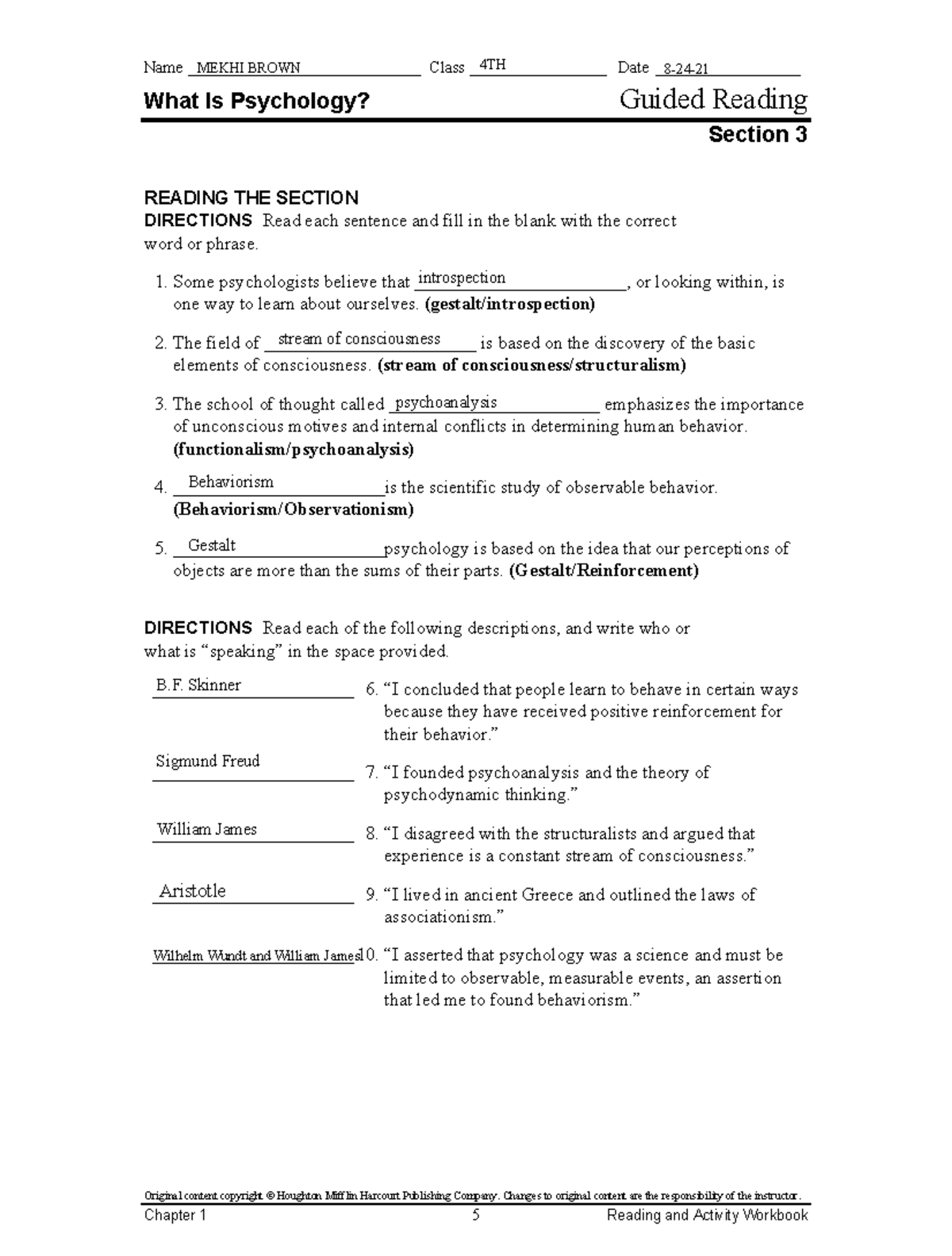 GRA C01S03 - Guided Reading on Key Psychology Concepts - Studocu