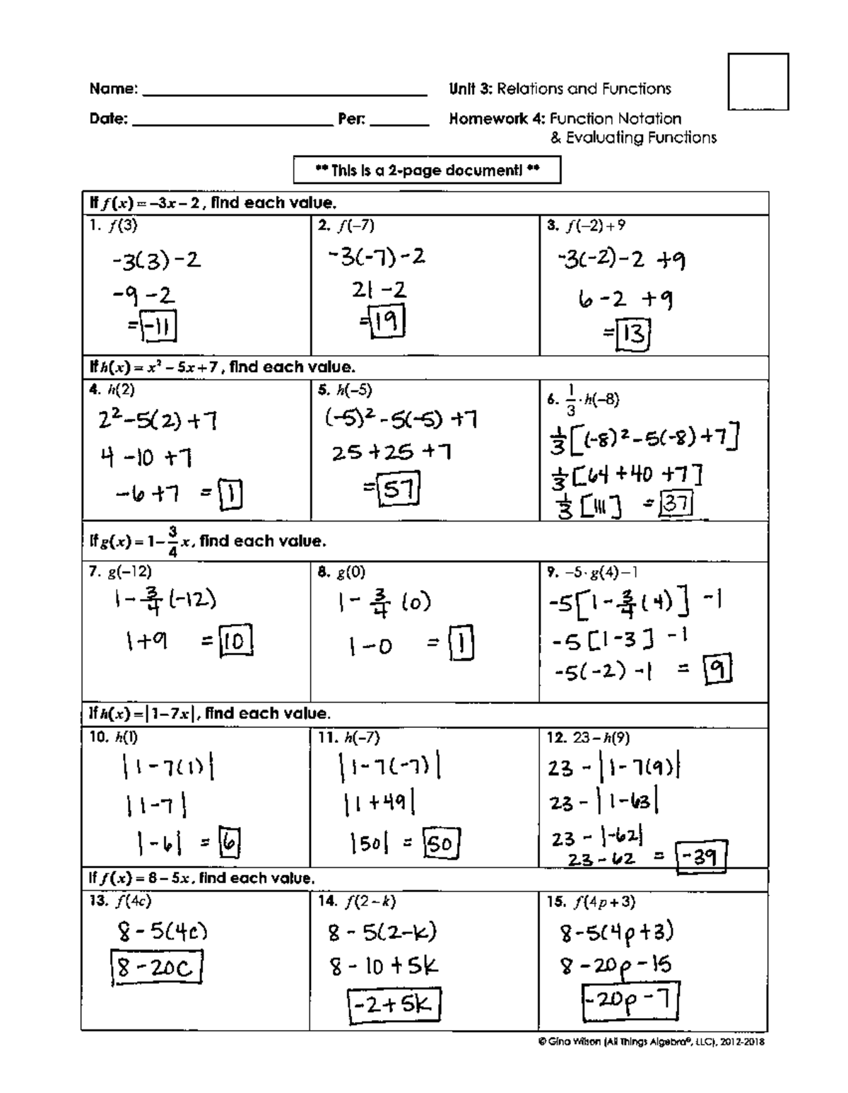 Midterm Study Guide: Unit 3 Functions & Relations [Course Code] - Studocu