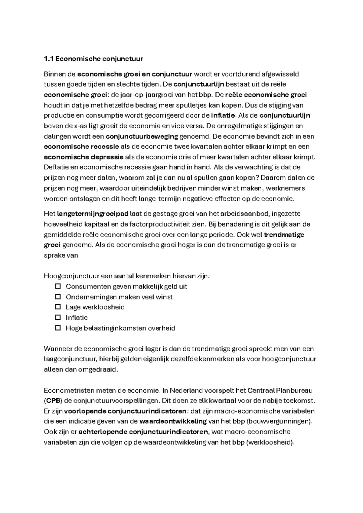Economie Samenvatting Module 8: Conjunctuur & Beleid Overzicht ...