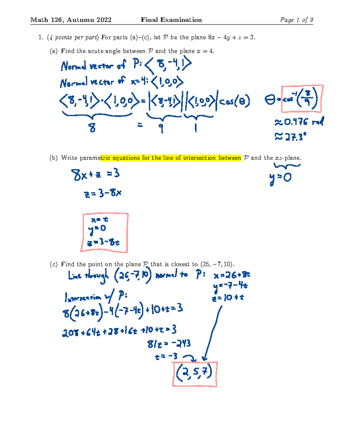Math 126 Autumn 2022 Final Exam Answers and Solutions - Studocu
