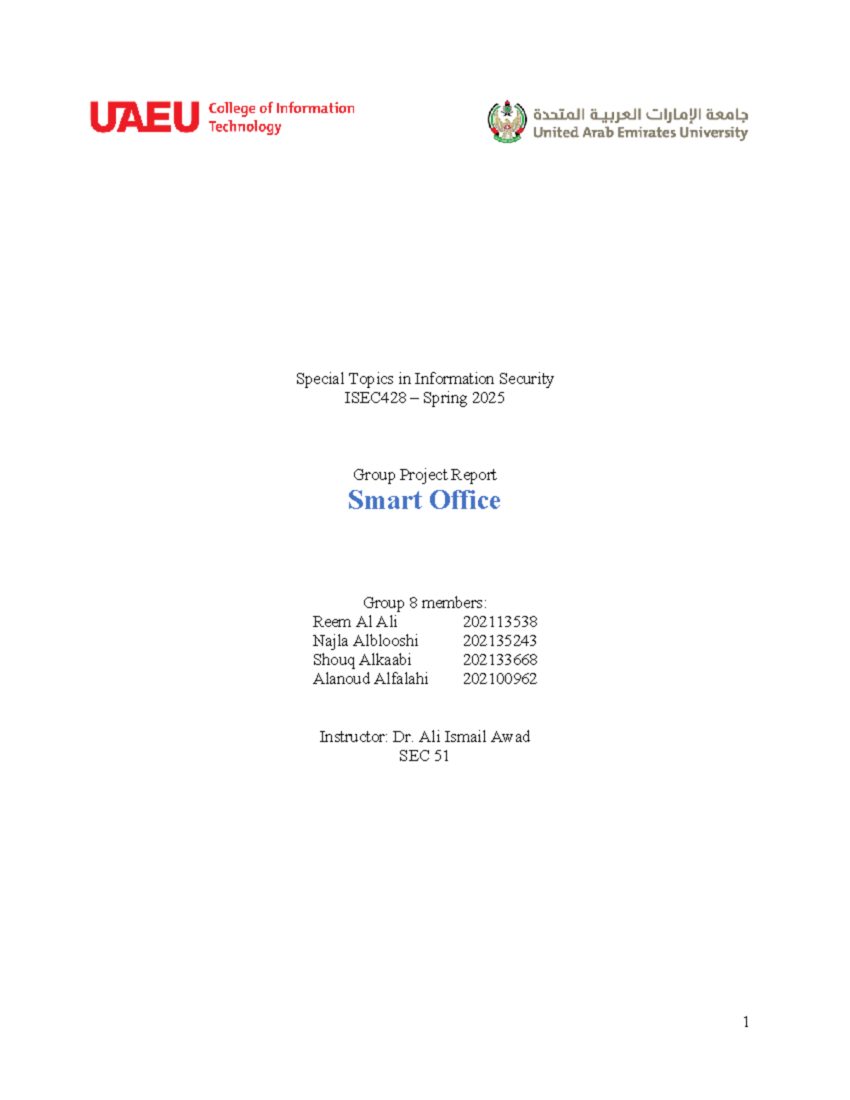 ISEC428 Spring 2025 Group Project Report: Smart Office IoT Integration ...