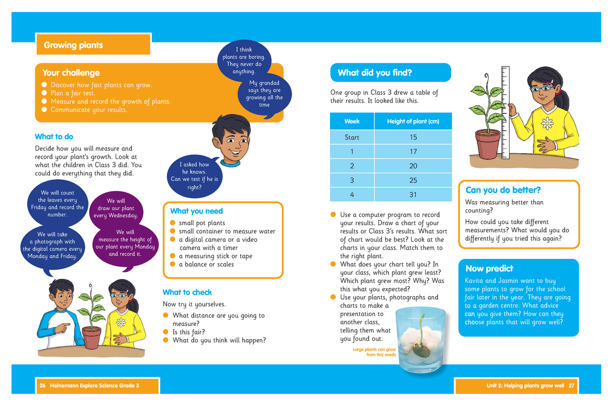 Heinemann Explore Science Grade 3: Plant Growth Experiment Guide - Studocu