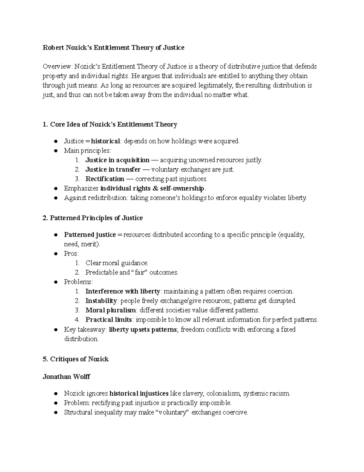 Entitlement Theory of Justice: Overview and Key Principles - Studocu