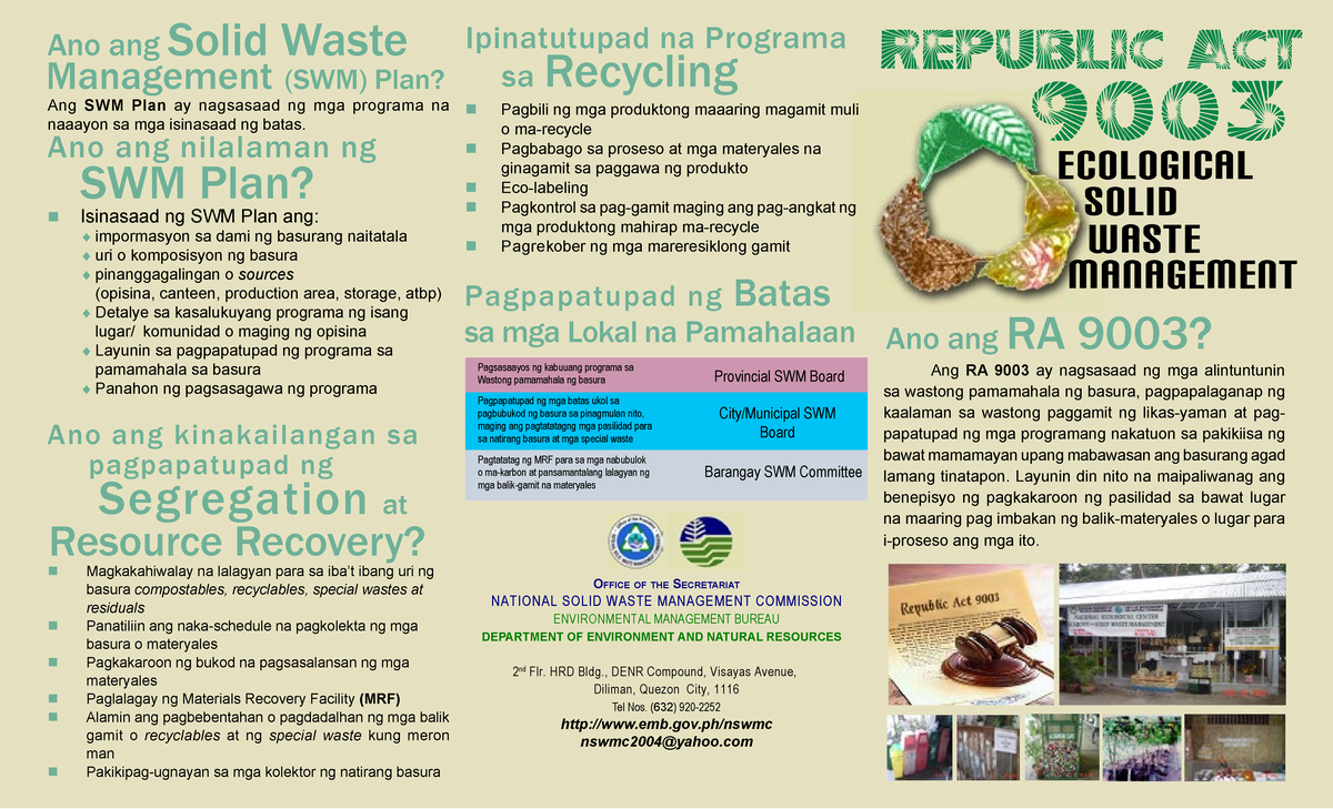 RA 9003 2015 final - RA 9003 2015 waste management - Ang RA 9003 ay ...
