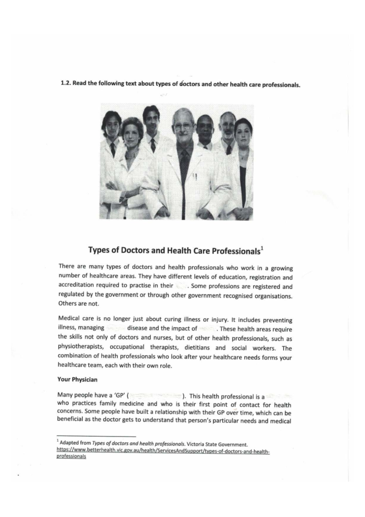 Types of Doctors and Health Professionals - Aaaaaaa Notes - Studocu