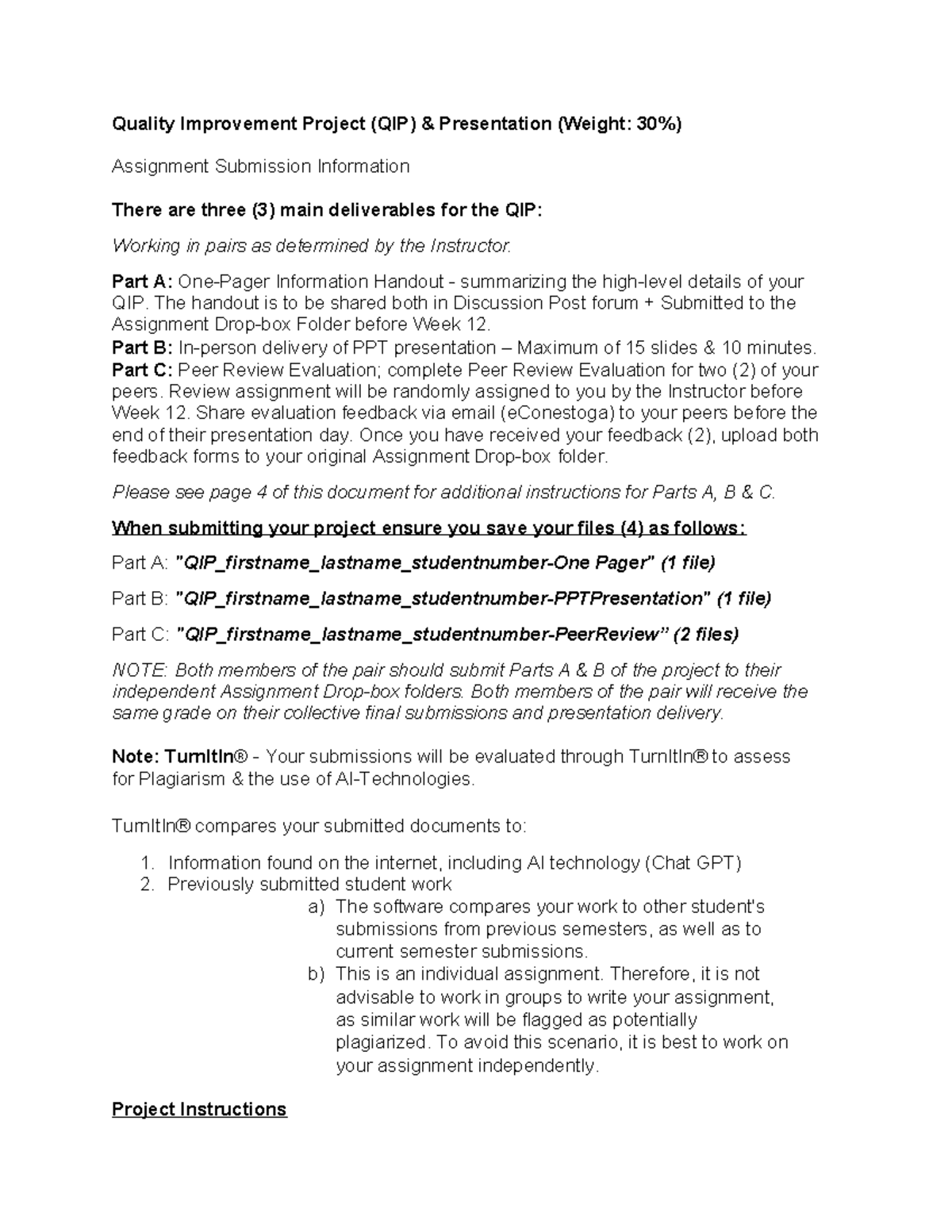 HIM8011-Quality Improvement Project & Presentation - Quality ...