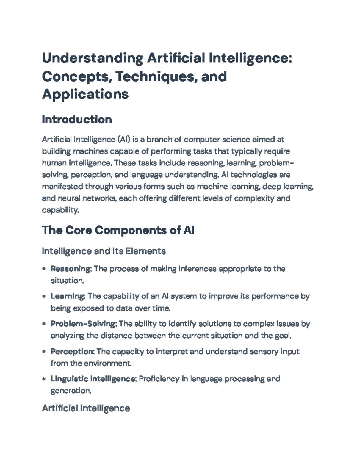 AI Concepts, Techniques & Applications Overview - Key Insights - Studocu