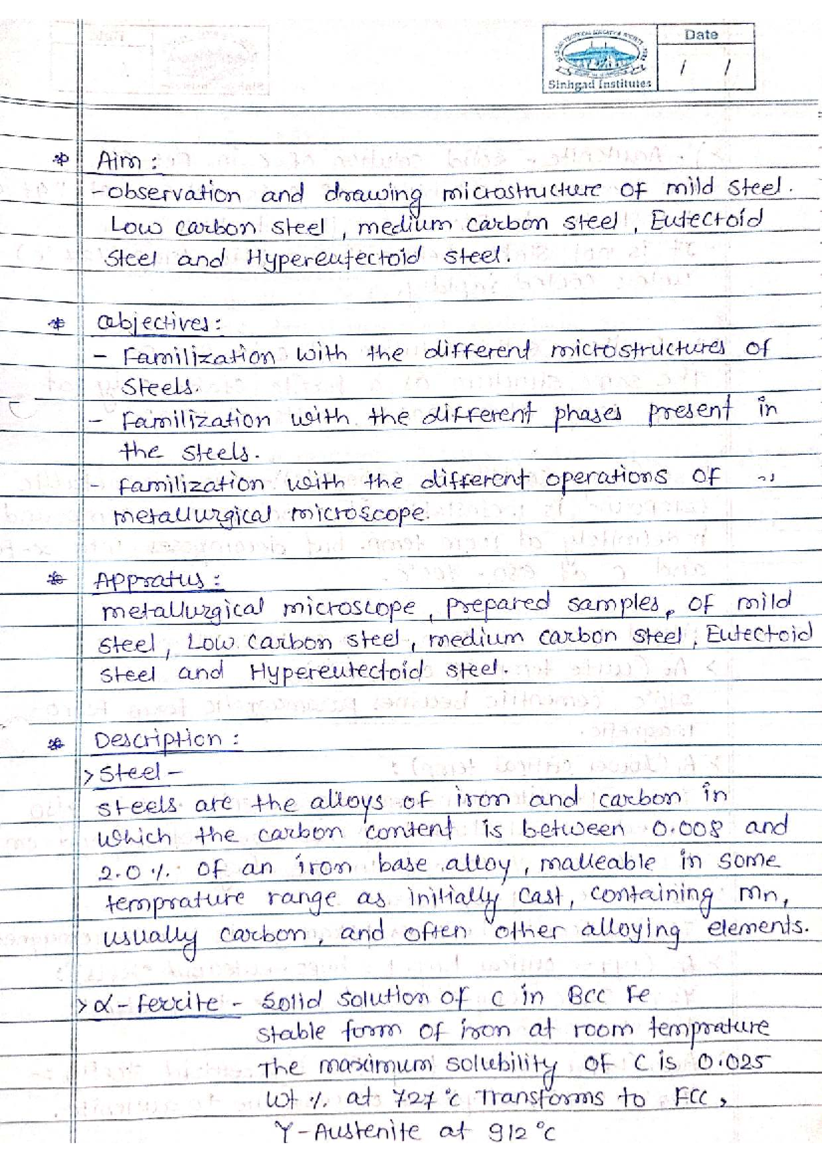 EMM 202 - Metallurgy Lab: Microstructure Analysis of Steel and Cast ...