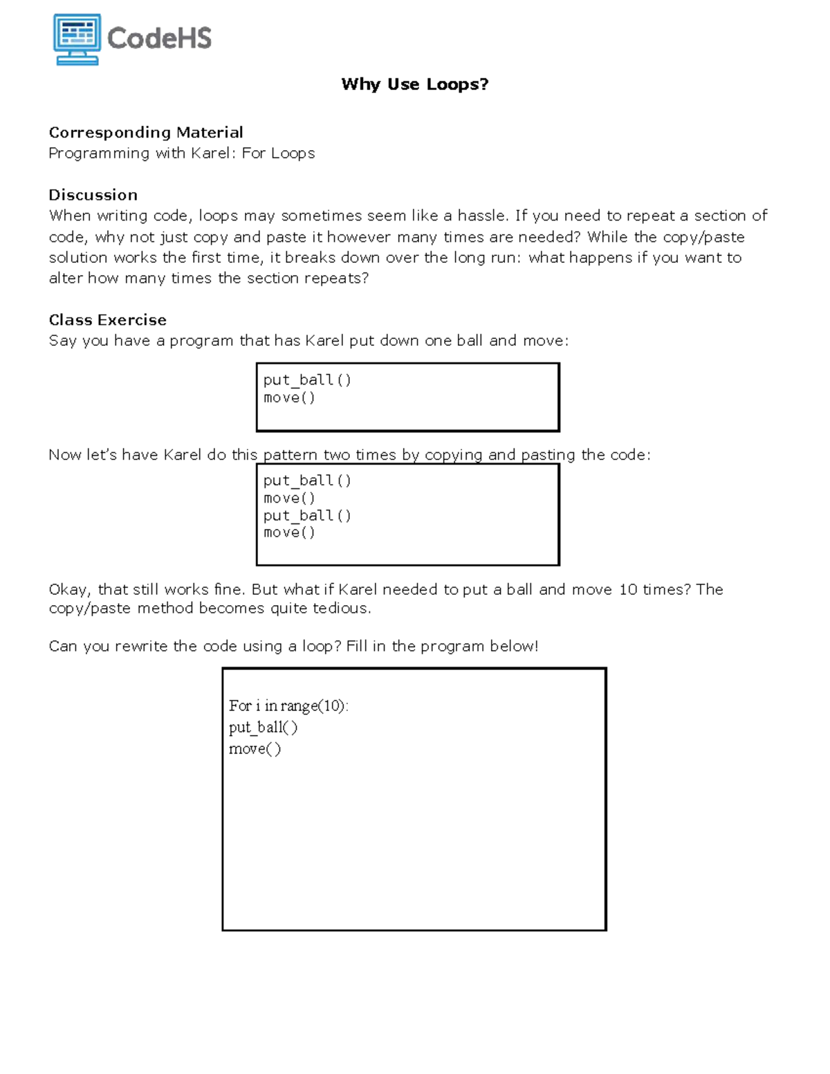 Kayser Rosales - 2.9 [For Loops] Understanding Loop Efficiency - Studocu