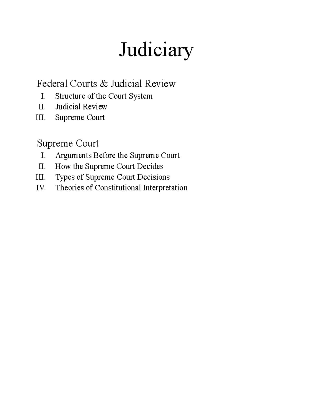 Judiciary Overview: Structure, Review, & Supreme Court Insights - POLS ...