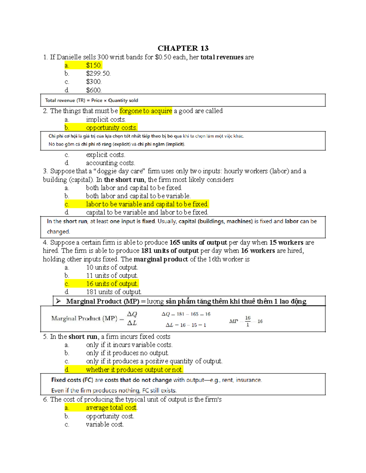 Test Chapter 13: Key Concepts and Questions - Studocu