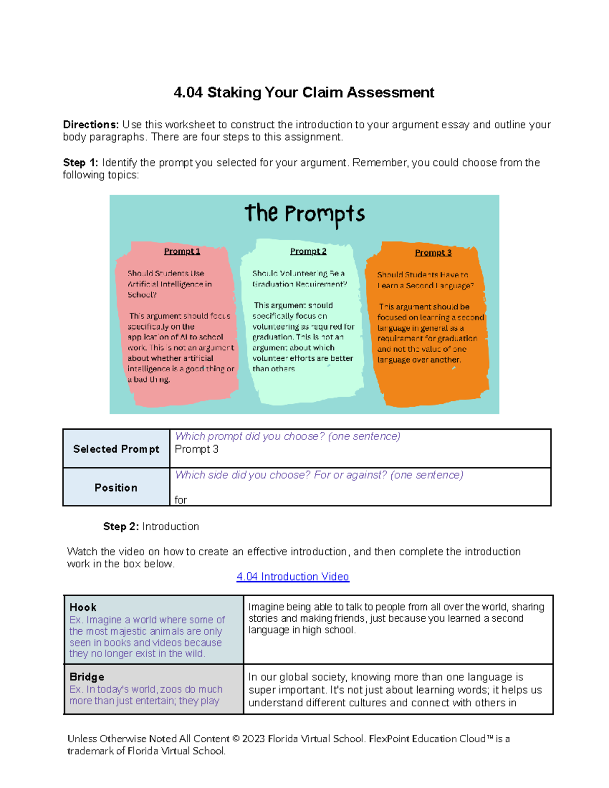 4.04 Argument Essay Introduction & Body Paragraph Outline Guide - Studocu