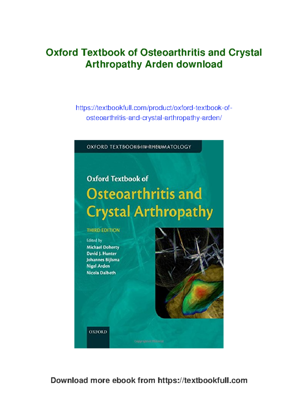 Oxford Textbook of Osteoarthritis and Crystal Arthropathy - 3rd Ed ...