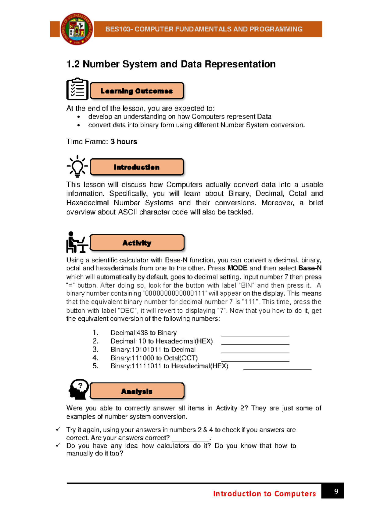 Understanding Number Systems: Binary, Decimal, Octal, and Hex (CS101 Lesson) - Studocu